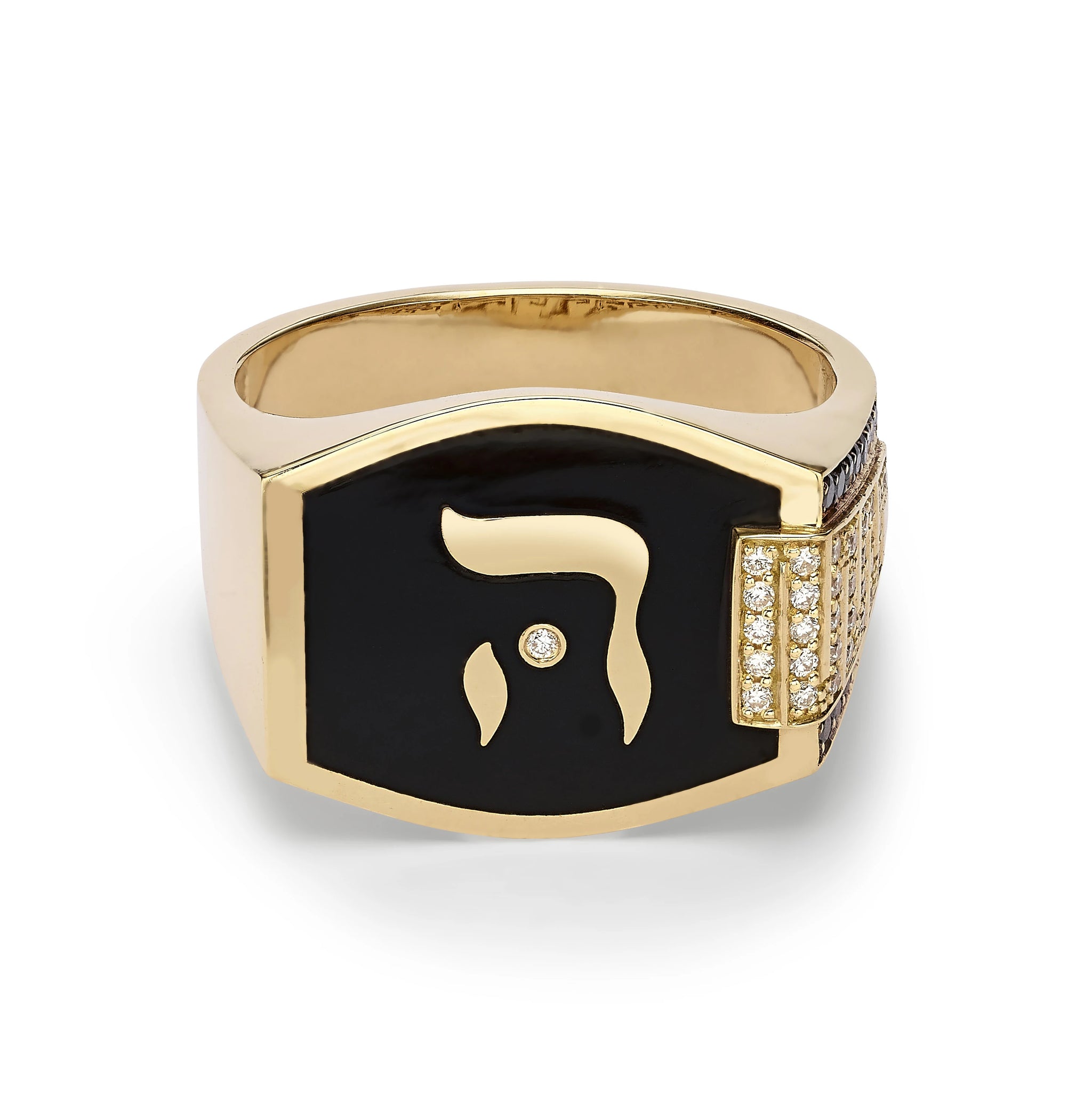 Hei5 Classic Gems-Gold Black Ring